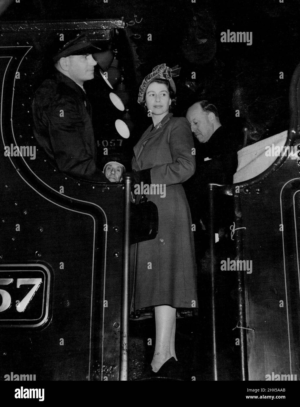 Princess Becomes Engine Driver - Princess Elizabeth standing on the ...