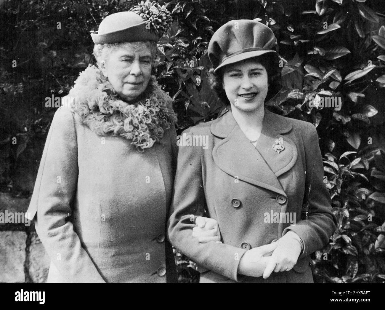 Royal Coming Of Age. Princess Elizabeth with her grand mother Queen ...