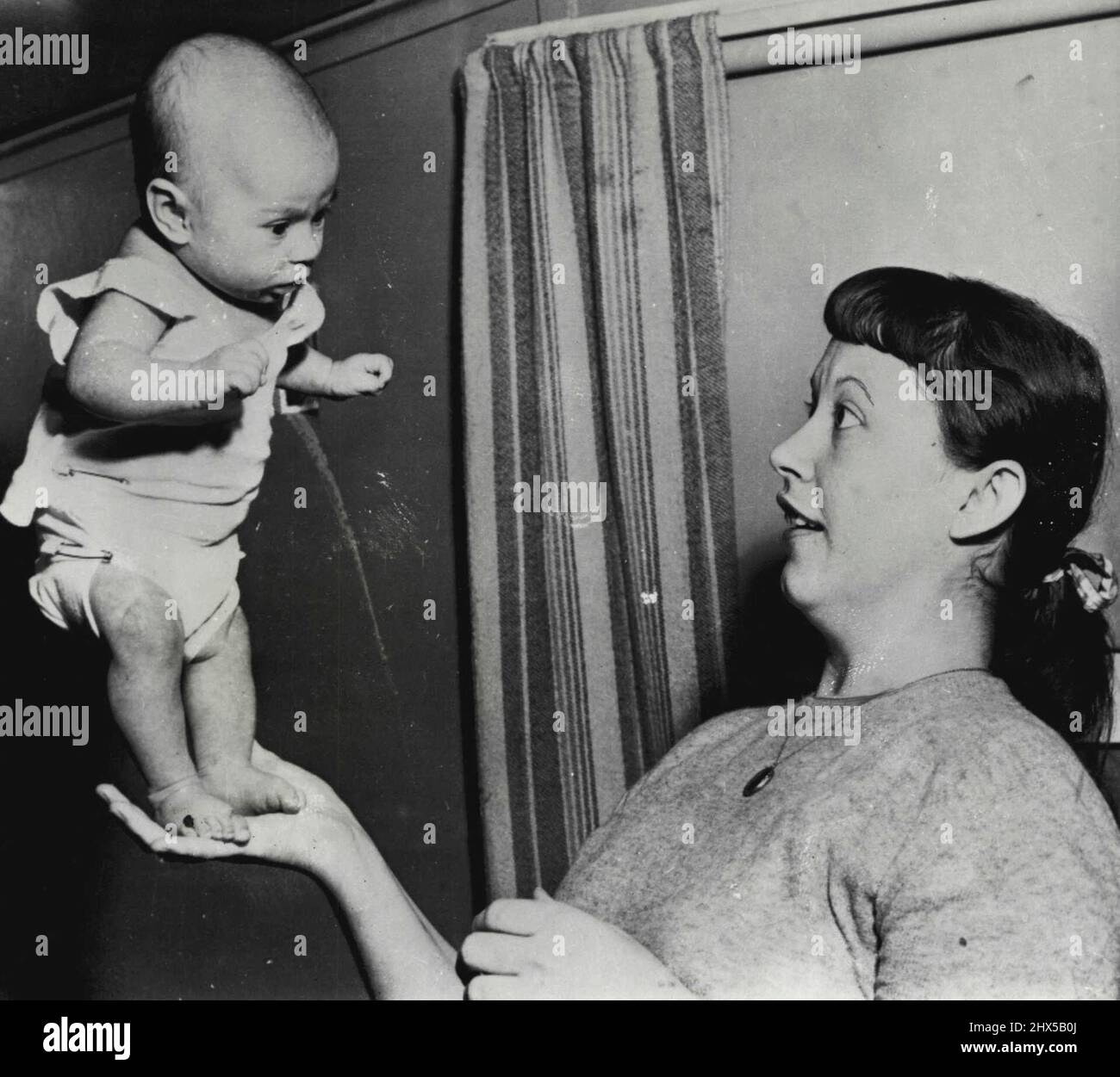 Super-Babe - Seven-Week-Old Susan Elaine Davey of Stockton Stands alone ...