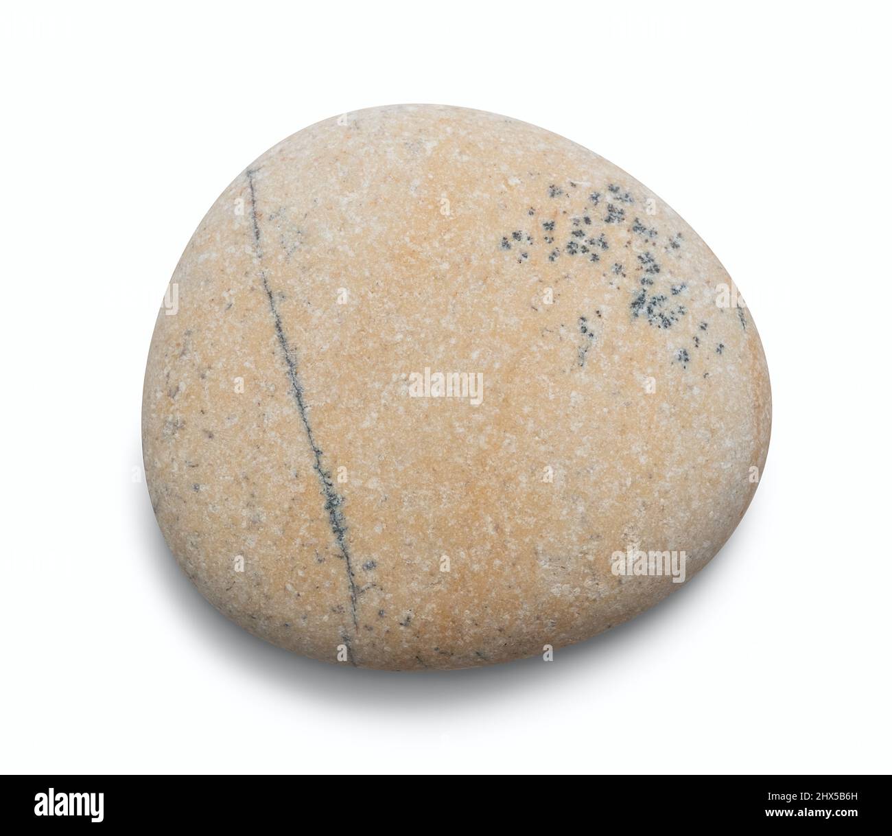 Pebble. Smooth red sea stone isolated on white background with shadows ...