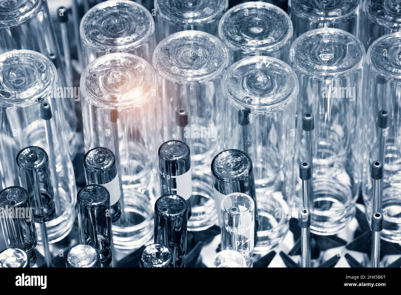 The glass bulb, Chemical or pharmaceuticals flask in the washing ...