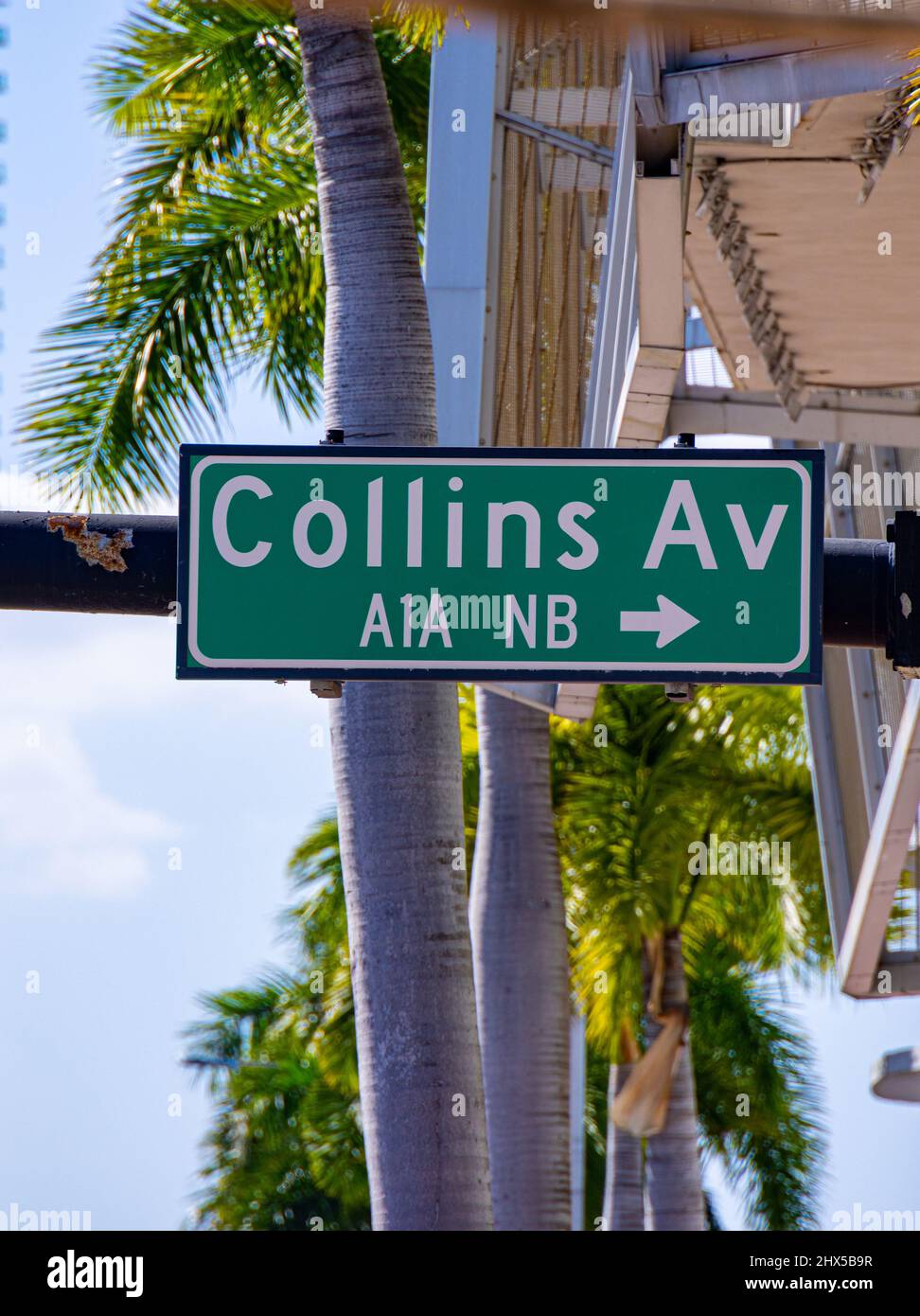 Famous Collins Avenue - street sign in Miami Beach Stock Photo - Alamy