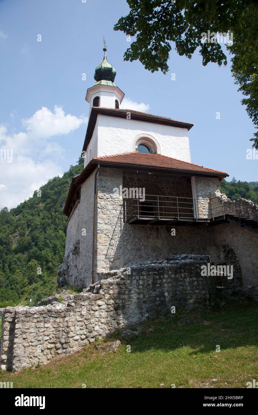 Slovenia, Upper Carniola, Kamnik, Mali Grad Castle, Chapel, exterior ...