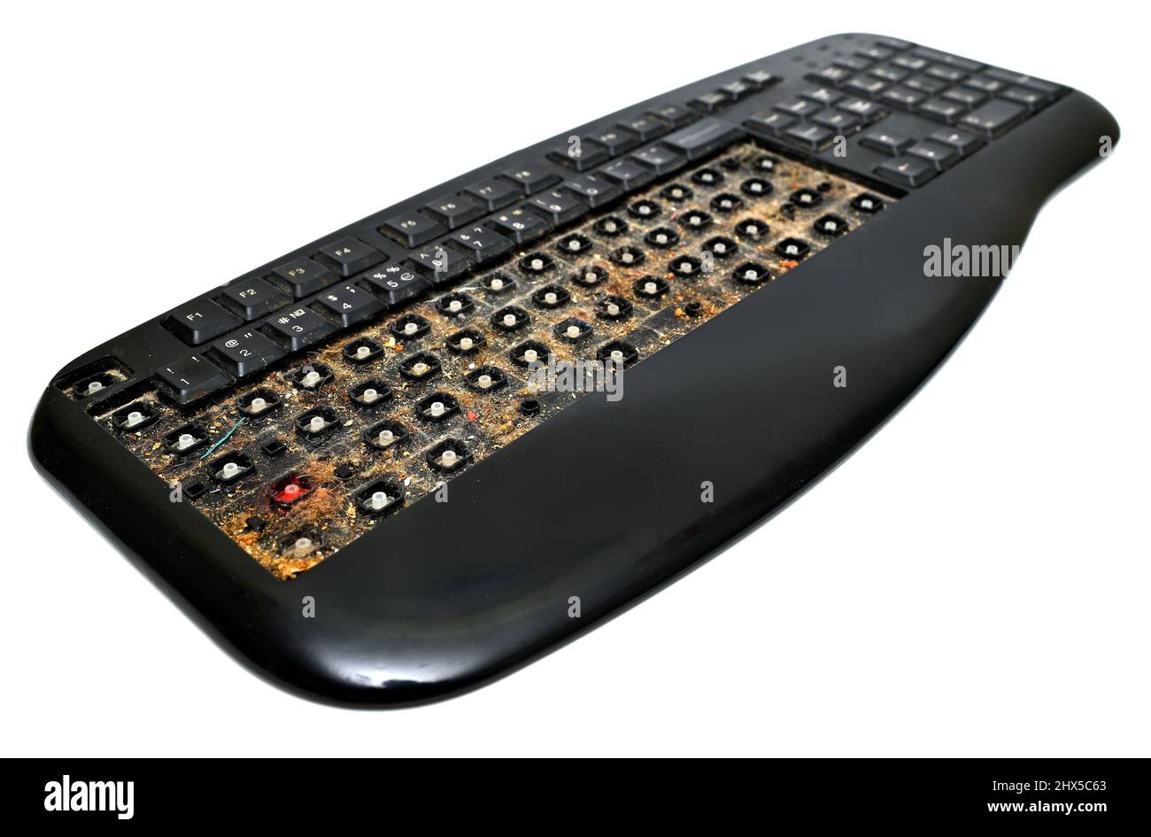 very dirty black disassembled keyboard close-up Stock Photo - Alamy