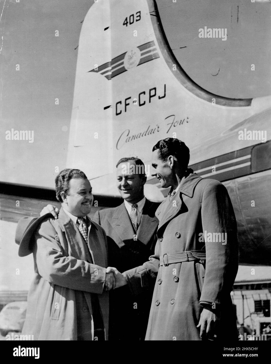 Stan Francis (left) Gordon Marsh & Howard Craven. August 31, 1950 Stock ...