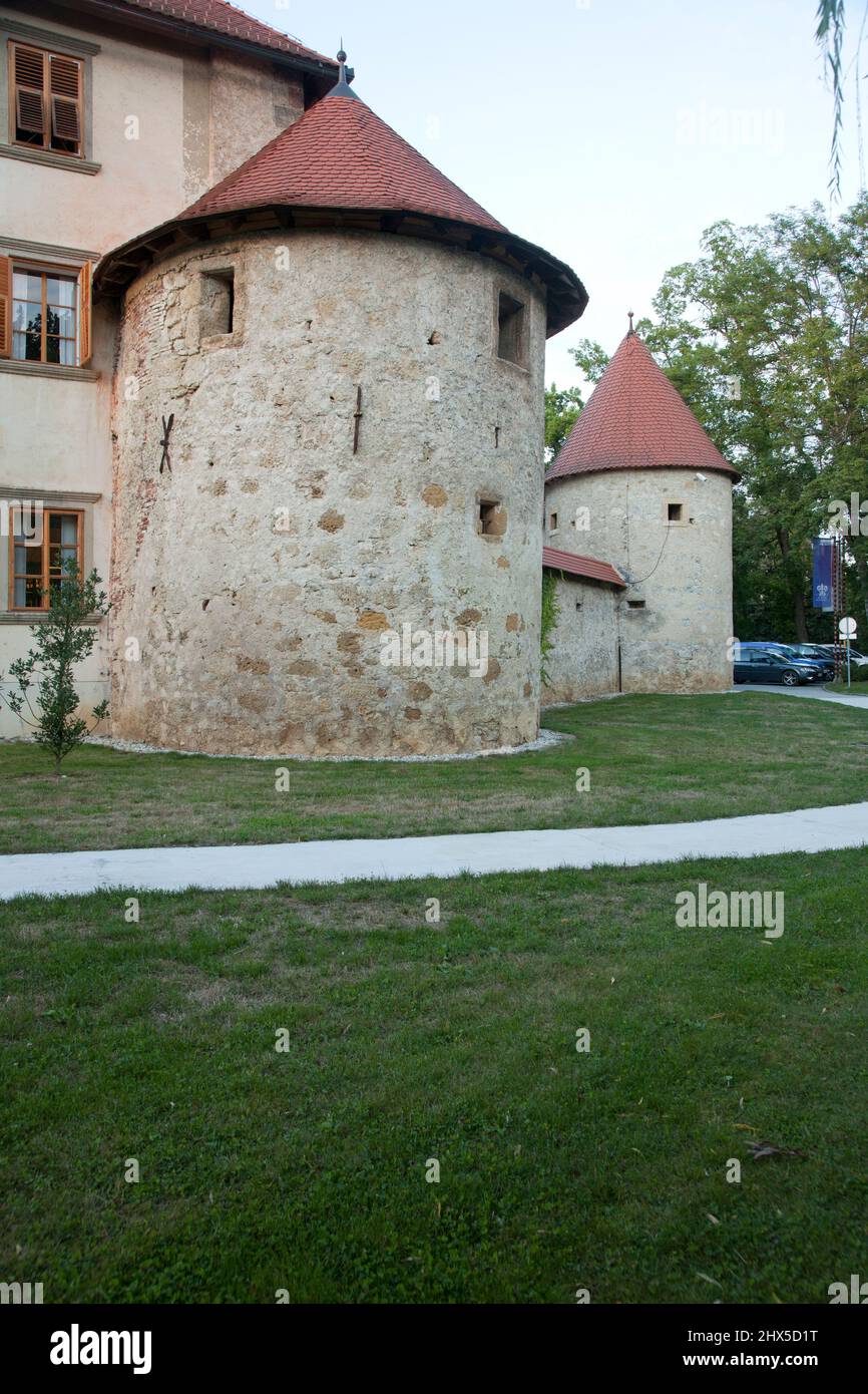 Slovenia, Lower Carniola, Otocec, castle, tower Stock Photo - Alamy