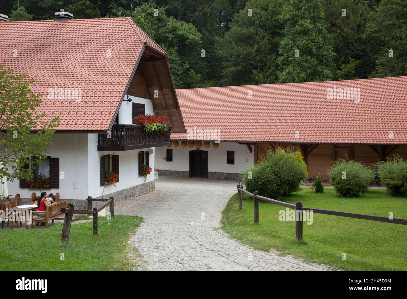 Slovenia, Lower Carniola, Sela Pri Ratezu, Seruga tourist farm Stock ...