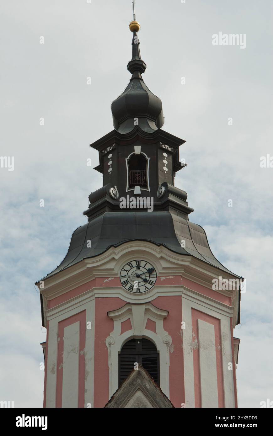 Slovenia, Lower Carniola, Ivancna Gorica, Sticna Monastery, clock tower ...