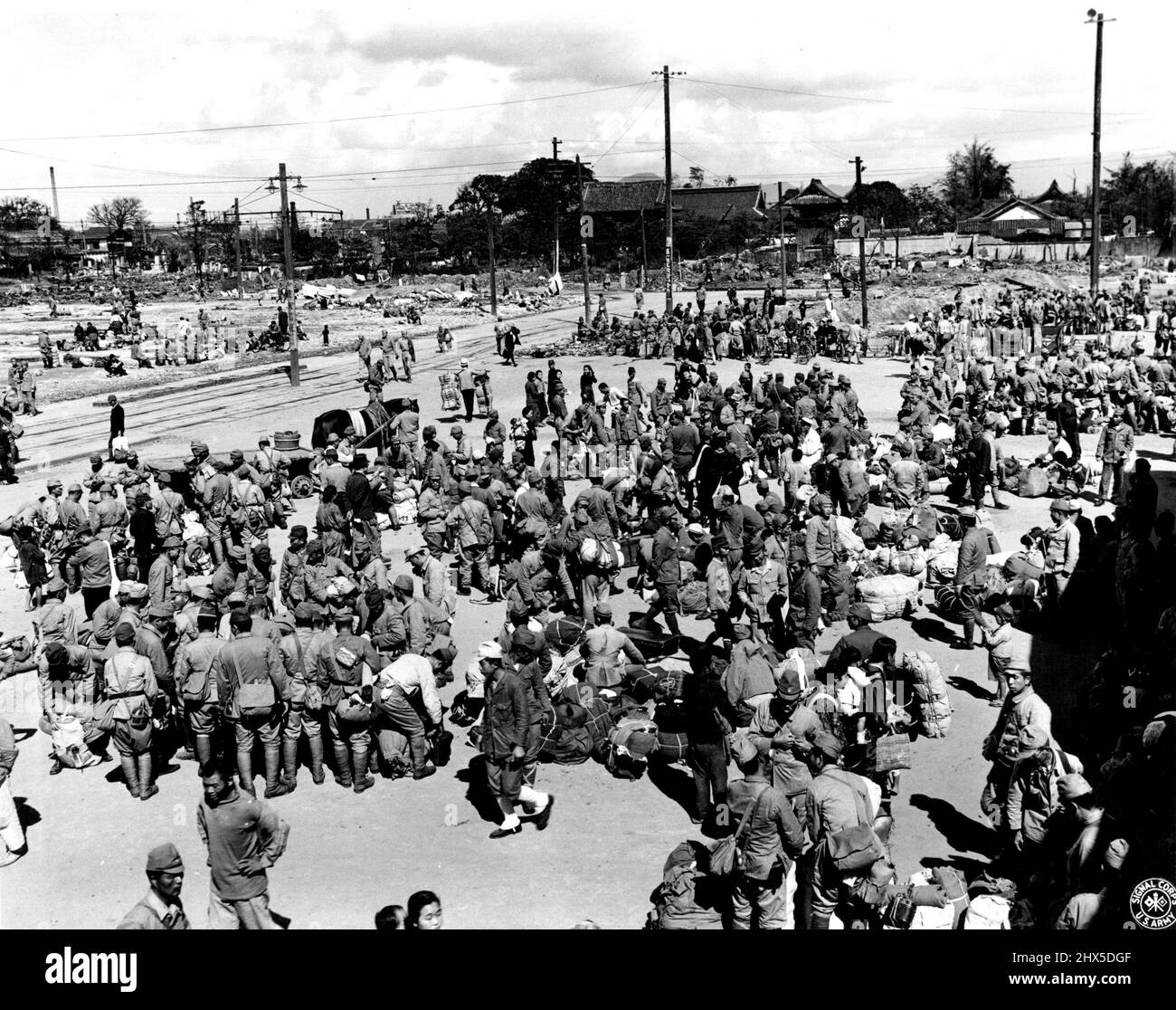 Just off the ships which returned them from Korea, these newly ...