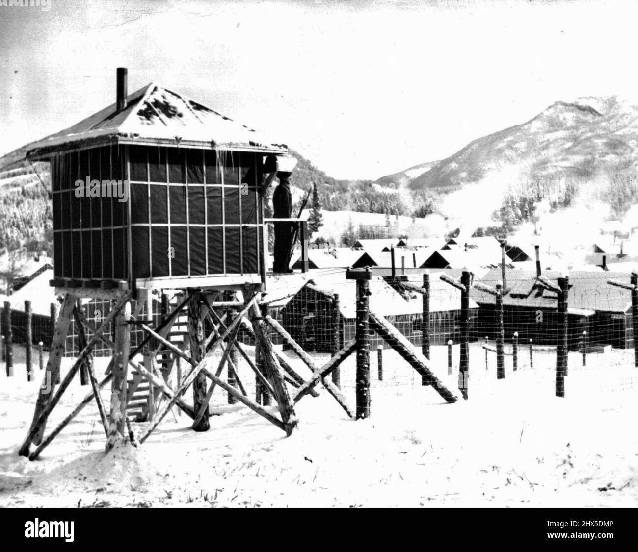 Where Canada keeps Alien Enemies : From one of the watch towers a guard ...