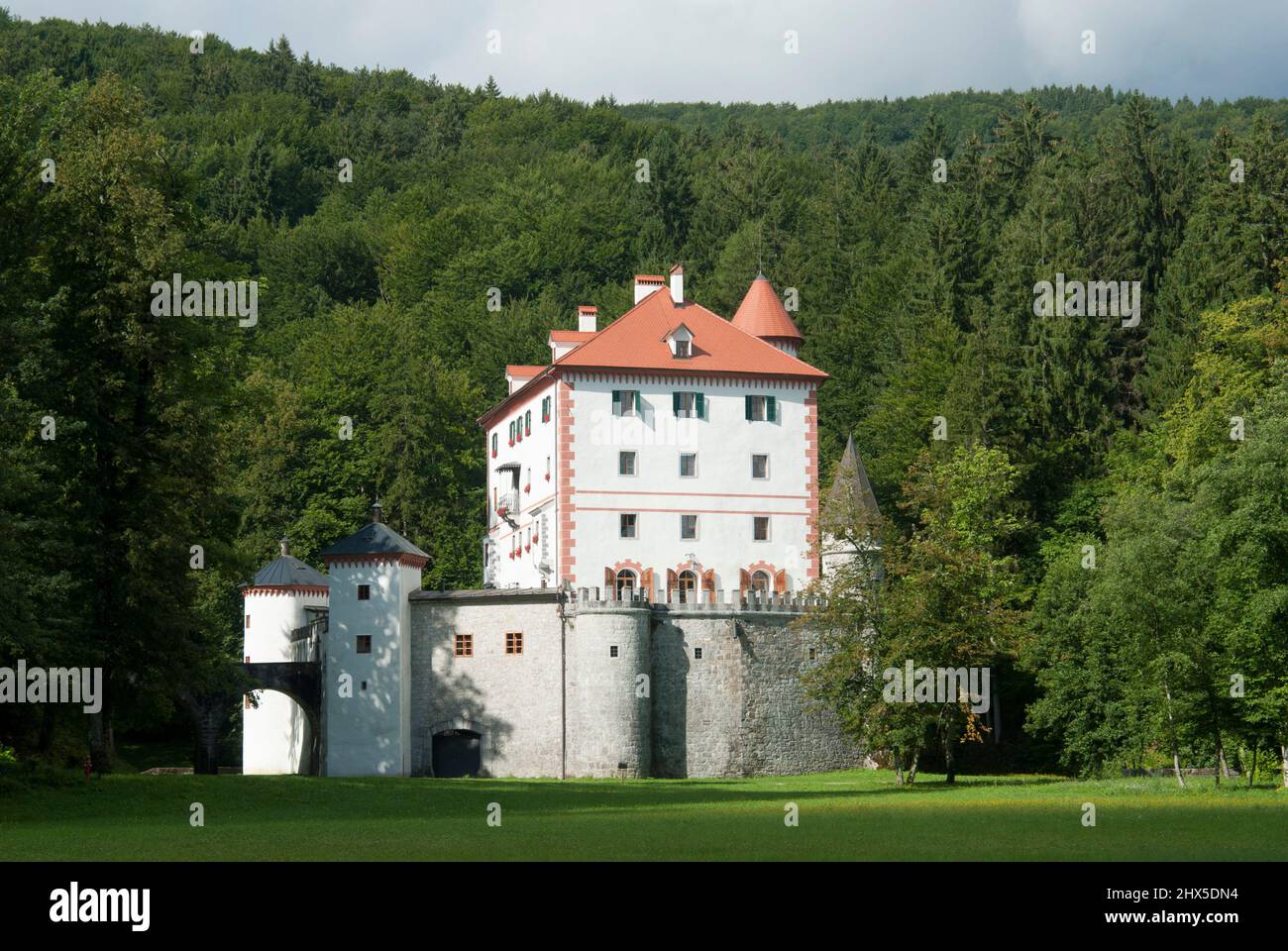 Slovenia, Inner Carniola, Sneznik Castle - exterior view Stock Photo ...