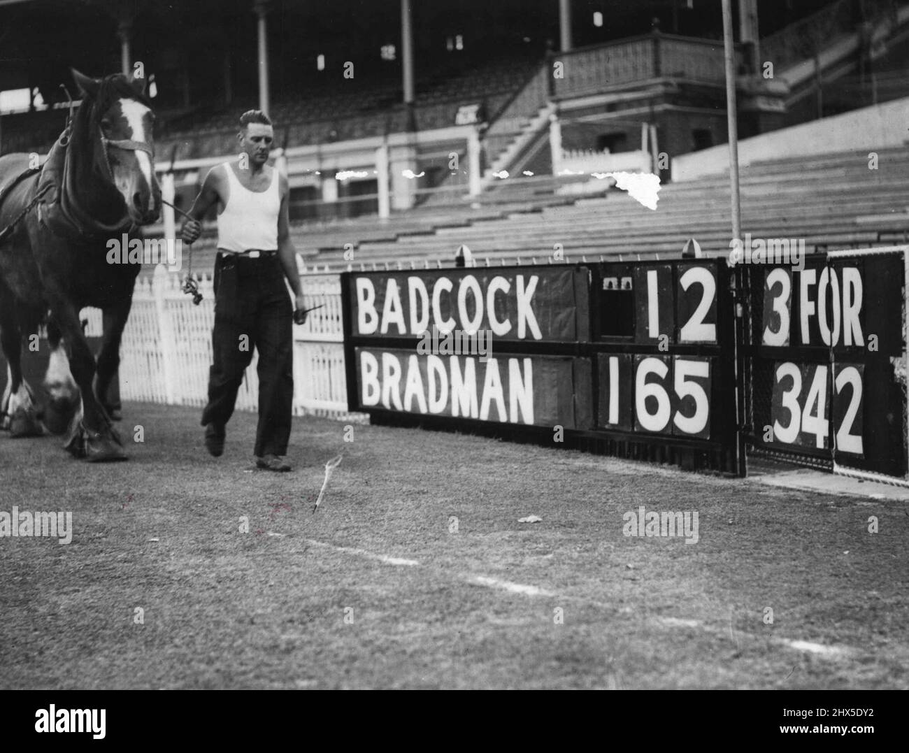 Scoreboard Cricket Ground - Sydney & Suburbs. March 01, 1937 Stock ...