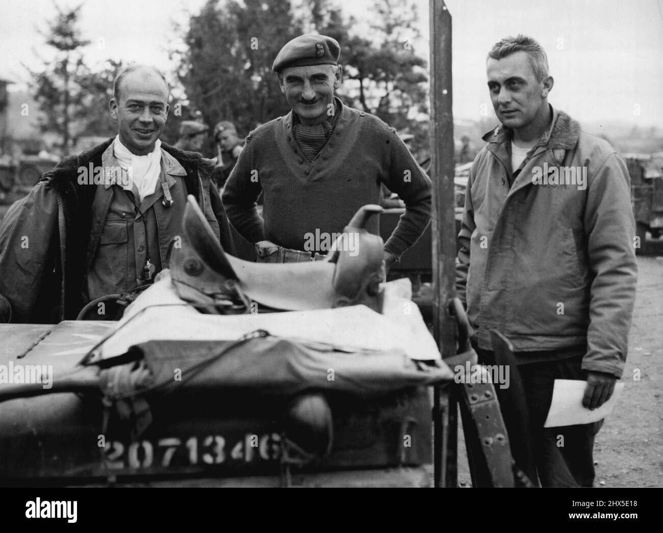 L to R - Col William *****, C.O. 7th Cavalry, Brig. B. A. Coad and ...