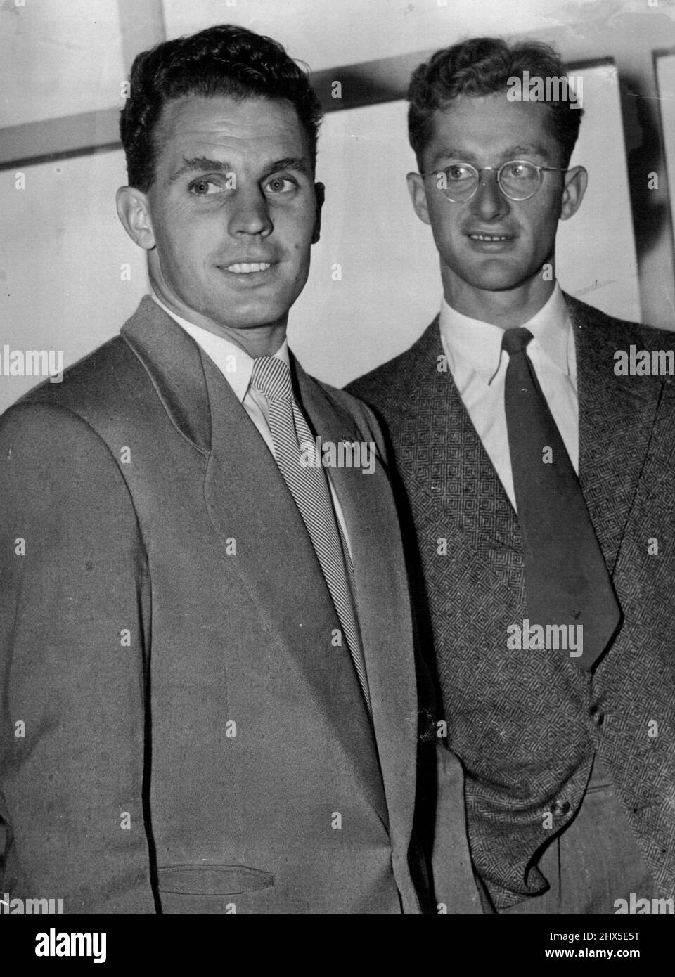 Olympic cycling winners Lionel Cox (left) and Russell Mockridge, who ...