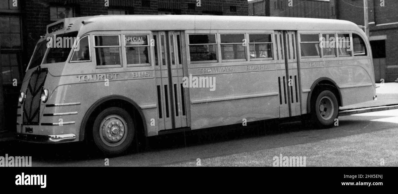 New Melbourne Tramway Boards ***** bus. March 13, 1939 Stock Photo - Alamy