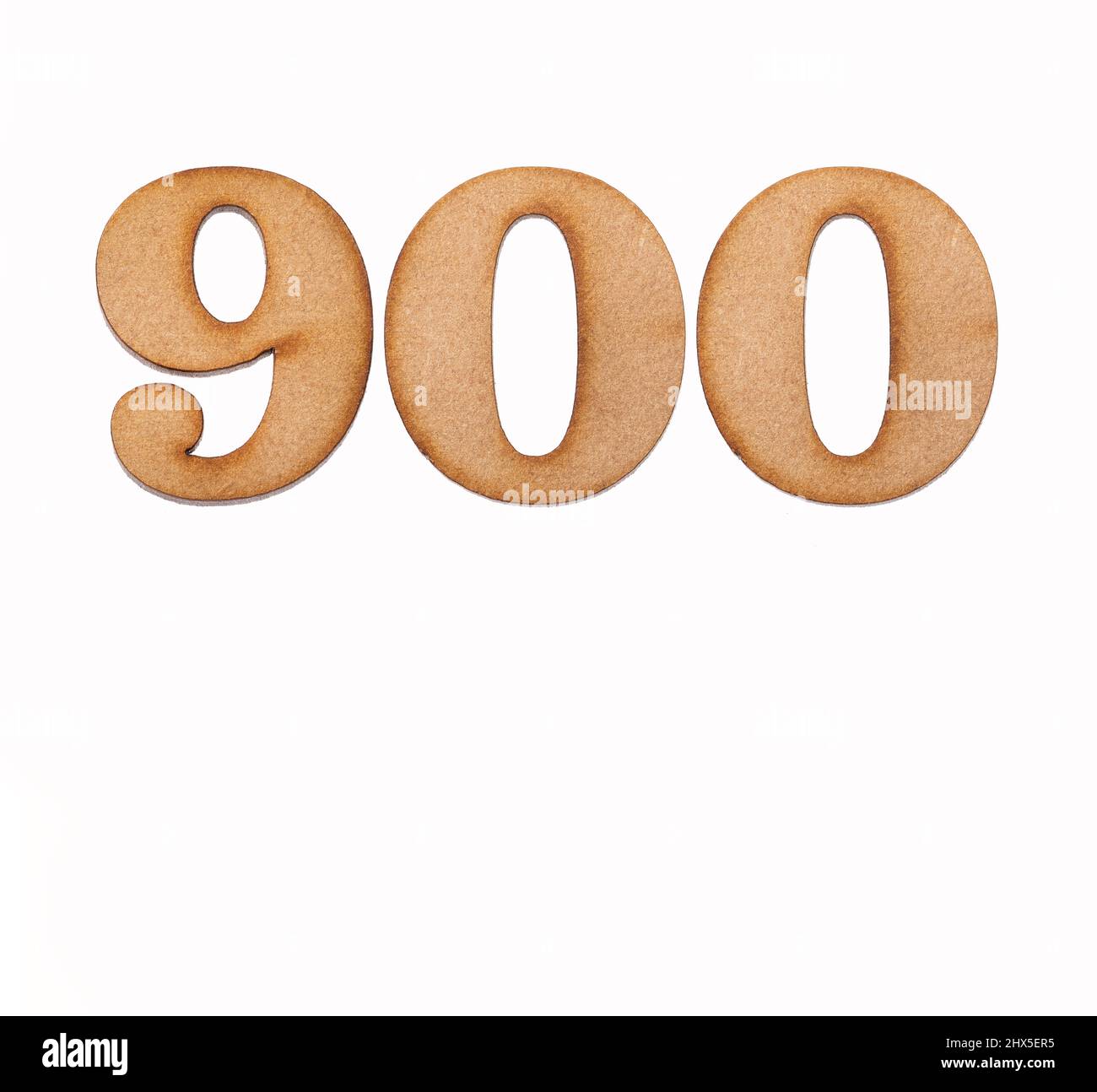 Number 900 - Piece of wood isolated on white background Stock Photo - Alamy