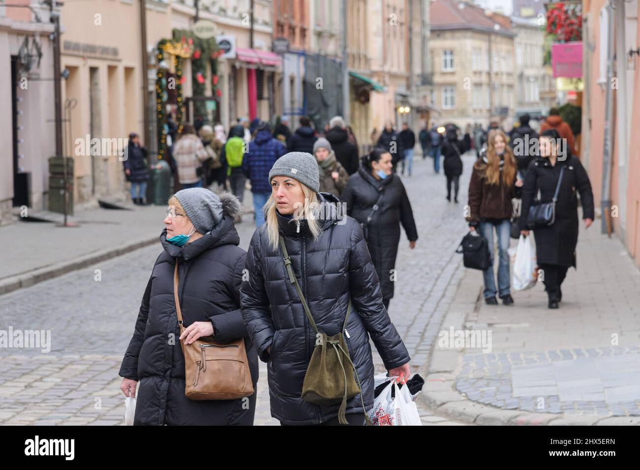 People walk in down town at Rynok square Stock Photo - Alamy
