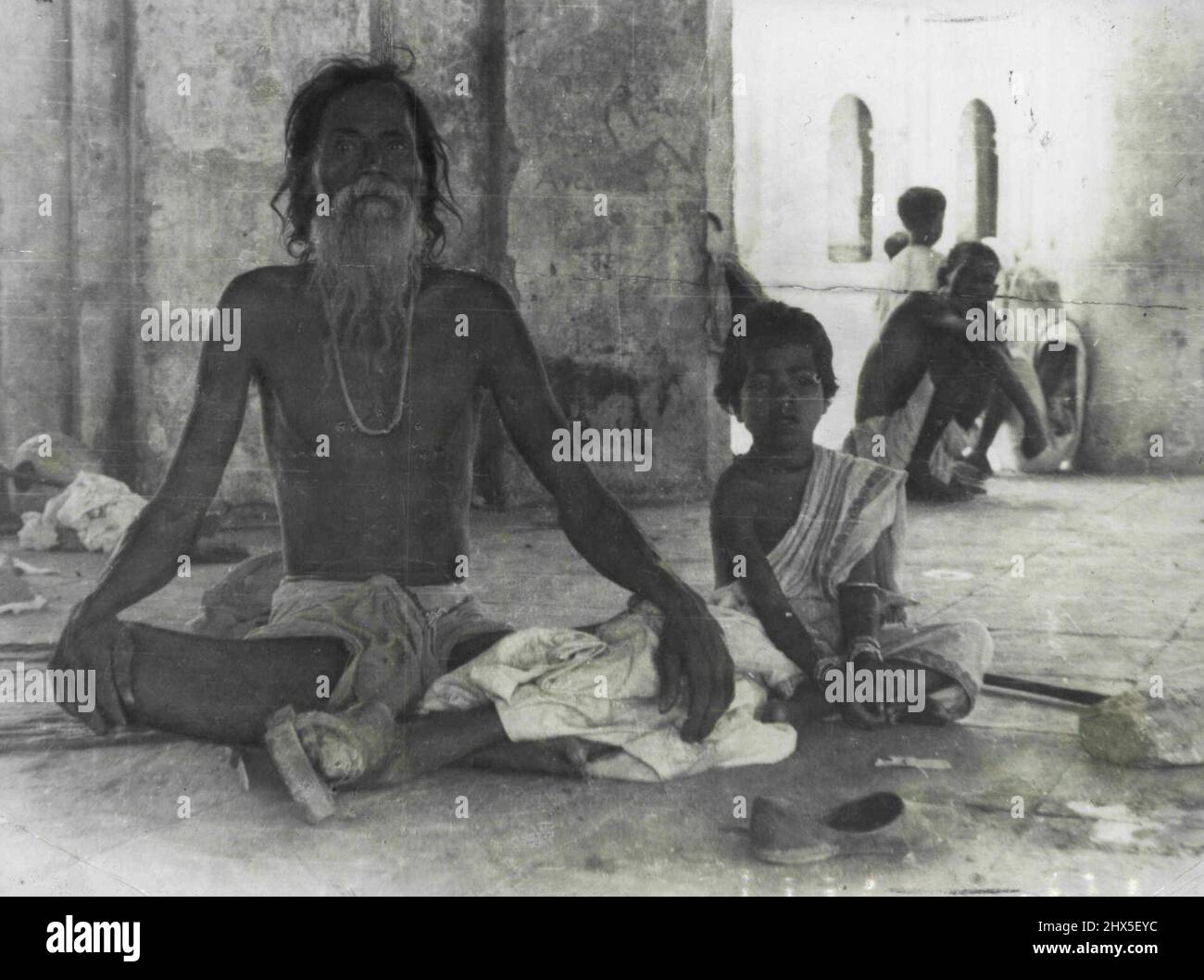 Indian Fakir and his pupil. in one of the numerous temples in the ...