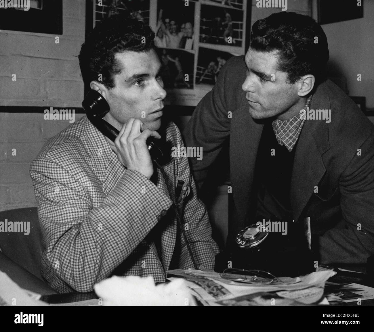 After The Fight Fiasco... Vince Cartier telephone New York. On right is ...