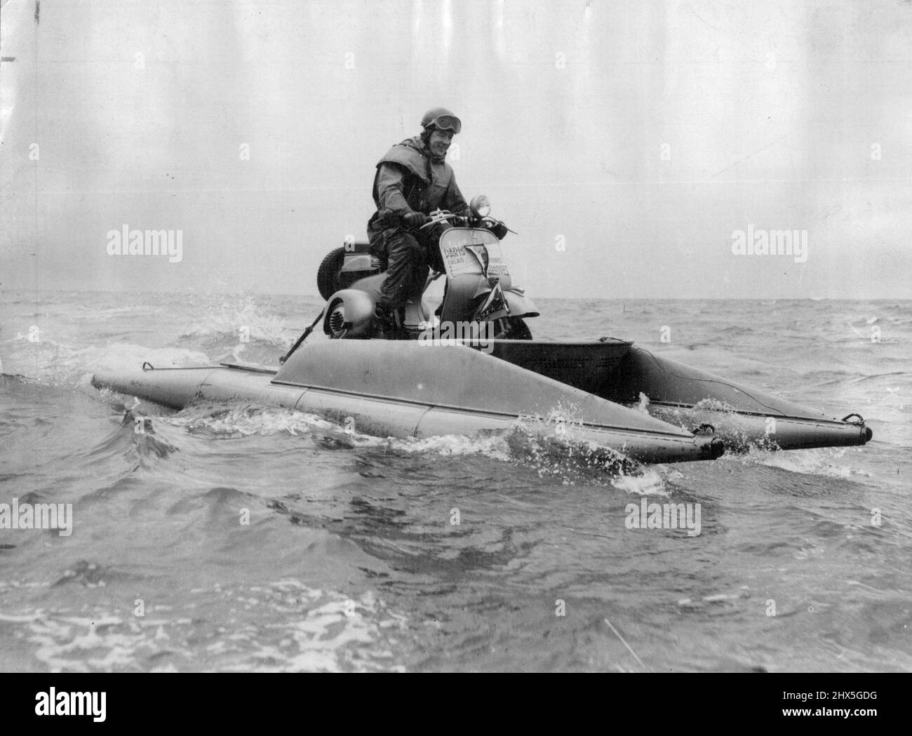 Frenchman Crosses Channel By Scooter -- Georges Monneret on his water ...