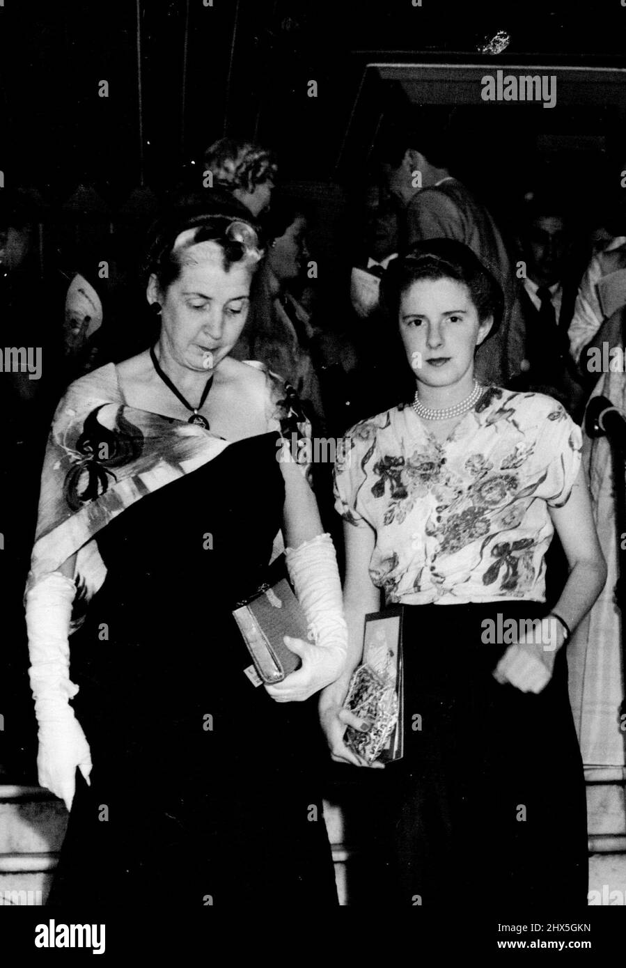 Lady Plowman was accompanied by her daughter Janet. The former wore a ...