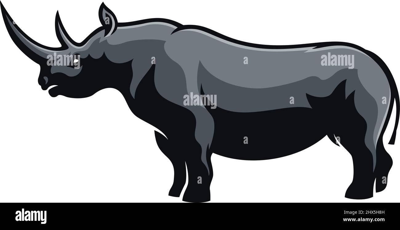 Rhinoceros side silhouette Stock Vector Images - Alamy