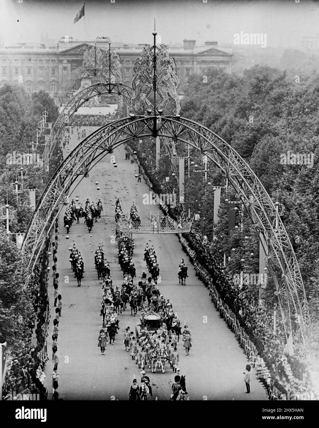 The Royal Progress Along The Mall Photographed from Admiralty Arch, the ...