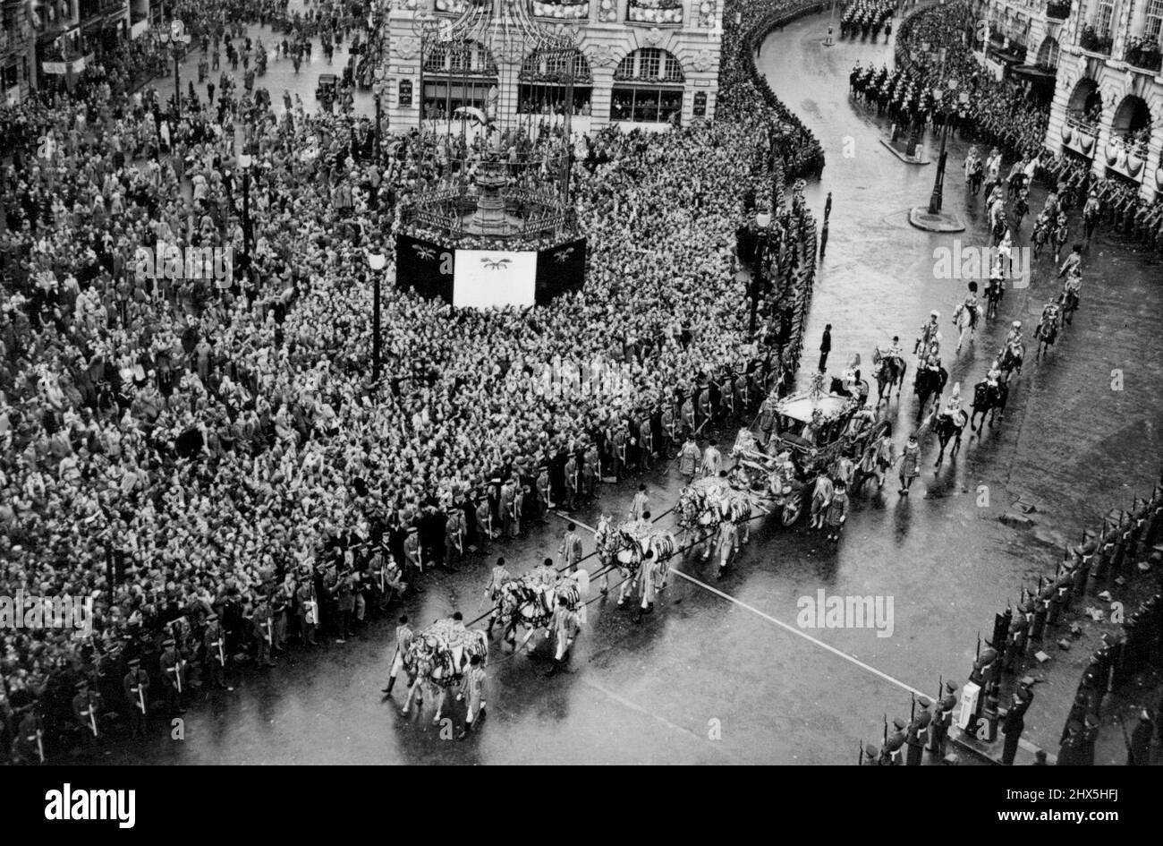 The Coronation: The State Coach in the great Procession passing through ...