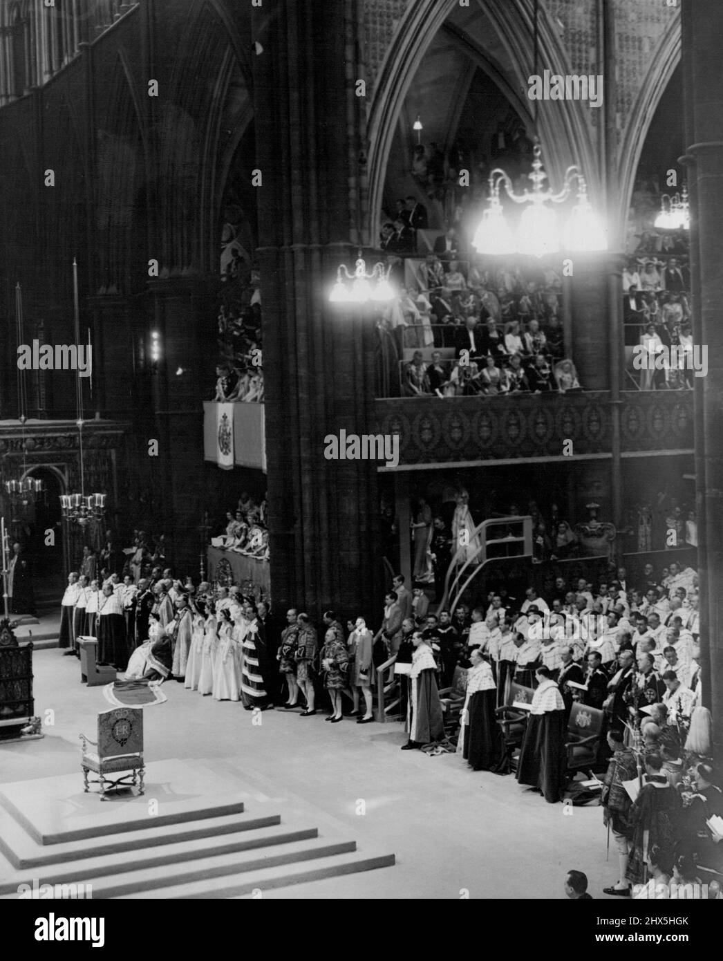 The Coronation Service -- Queen Elizabeth II was crowned in Westminster ...