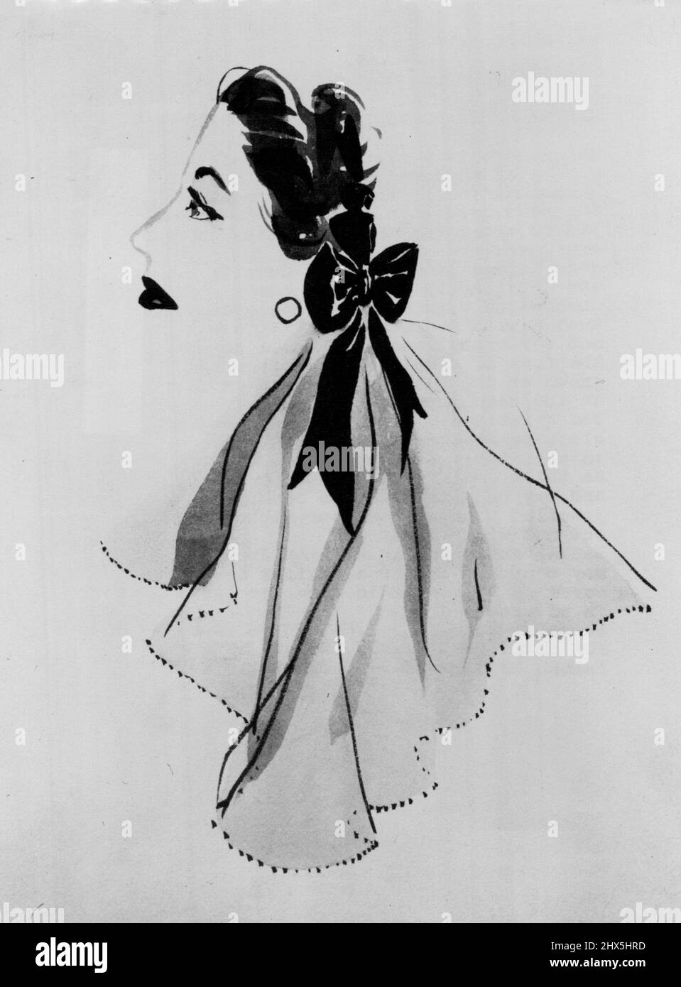 Hartnell Head Covering For Coronation -- Shown here is a sketch of one ...