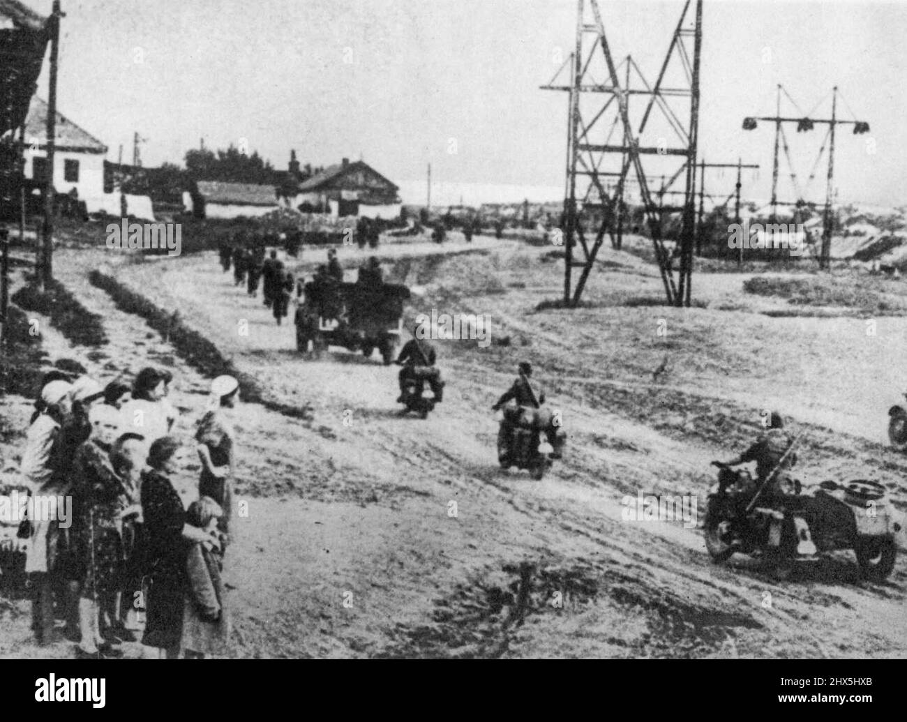 Miserable Outlook -- Sad and gloomy this little group of Russian women ...