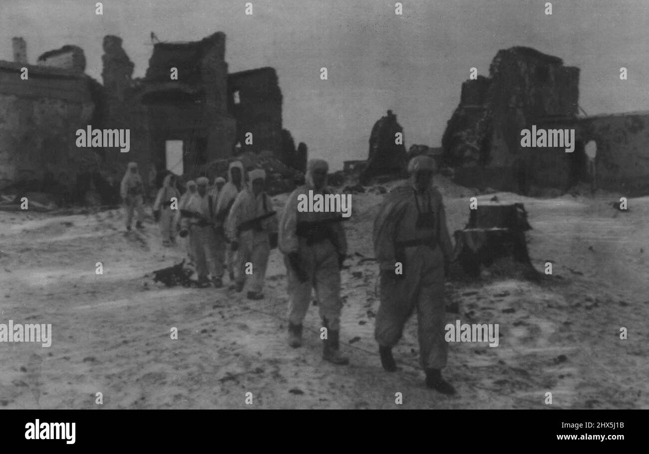 The Leningrad front moves west. Leningrad scouts go out of a battle ...