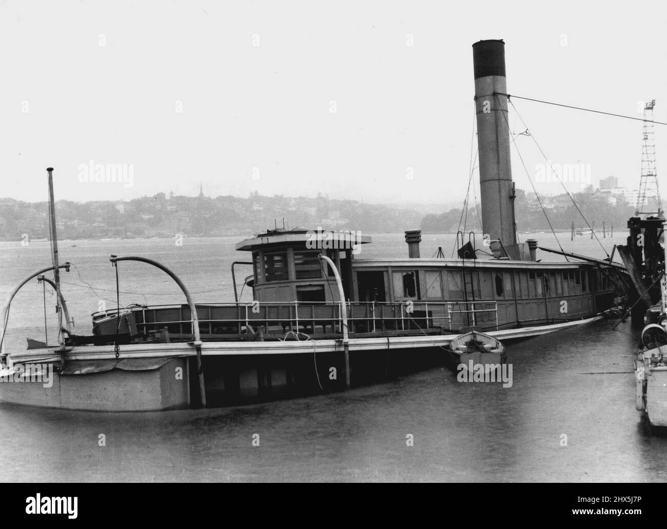 Navy depot ship Kuttabul sunk by Jap subs in Sydney harbour. June 1 ...
