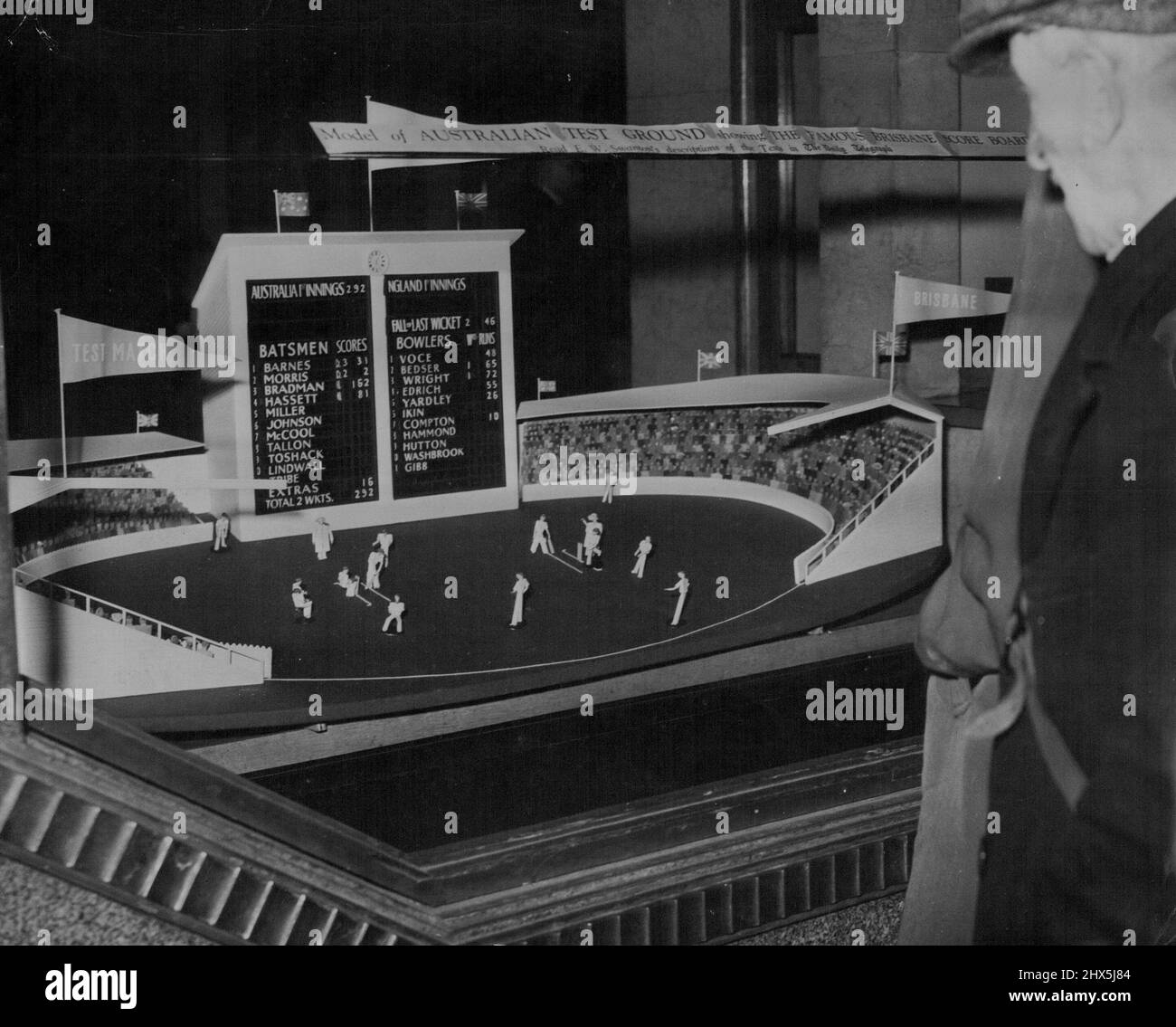 Test Match Modeled -- The Model Cricket Ground. A large crowd, mainly ...