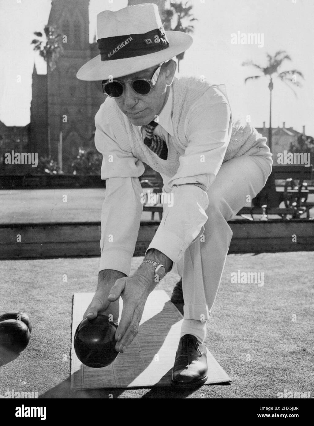 Sport - Bowls - Action - Men - Upto 1980. October 18, 1950 Stock Photo ...