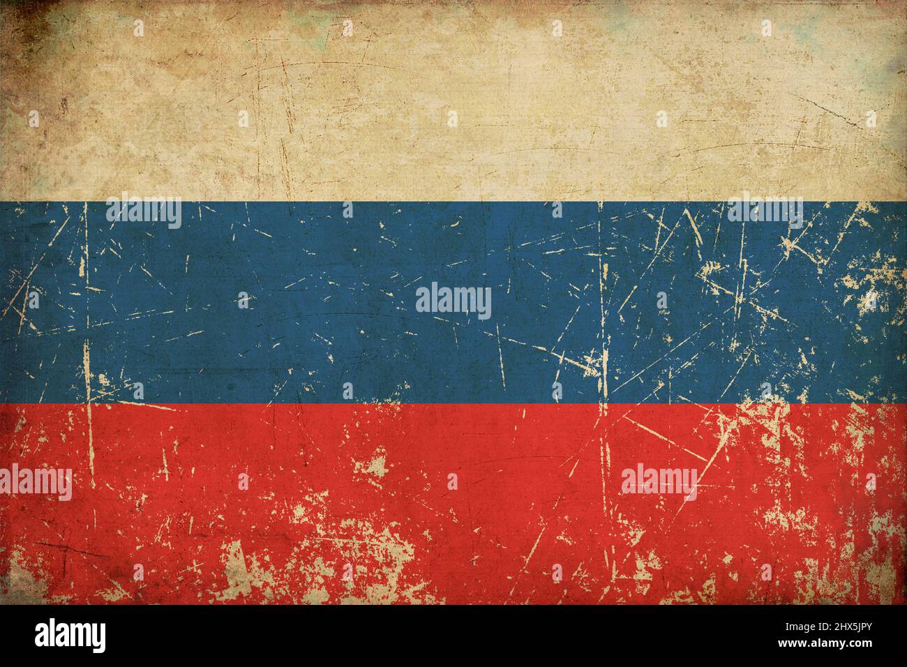 Illustration of an textured, rusty, grunge, aged Russian flag Stock ...
