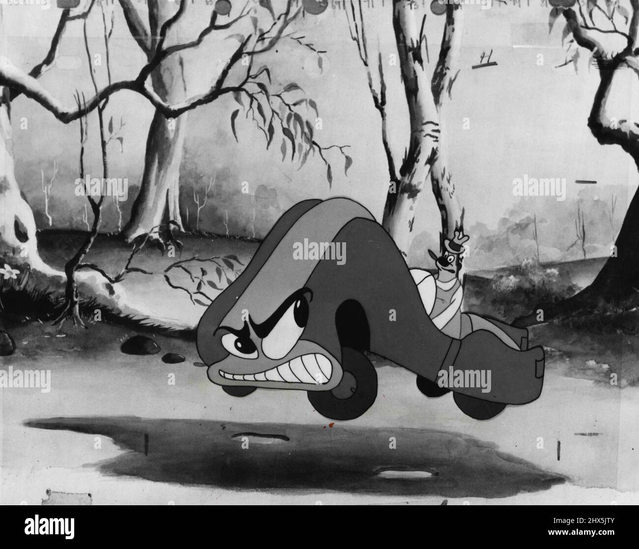 The Tiger takes things into its own hands, drags Bimbo over rough roads ...