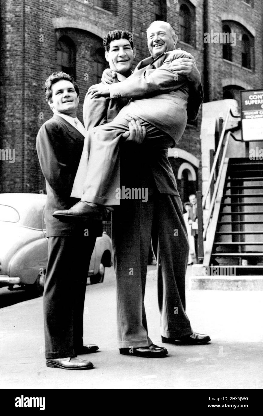 South Africa's Giant Boxer Arrives In England. Jack Solomons, the well ...