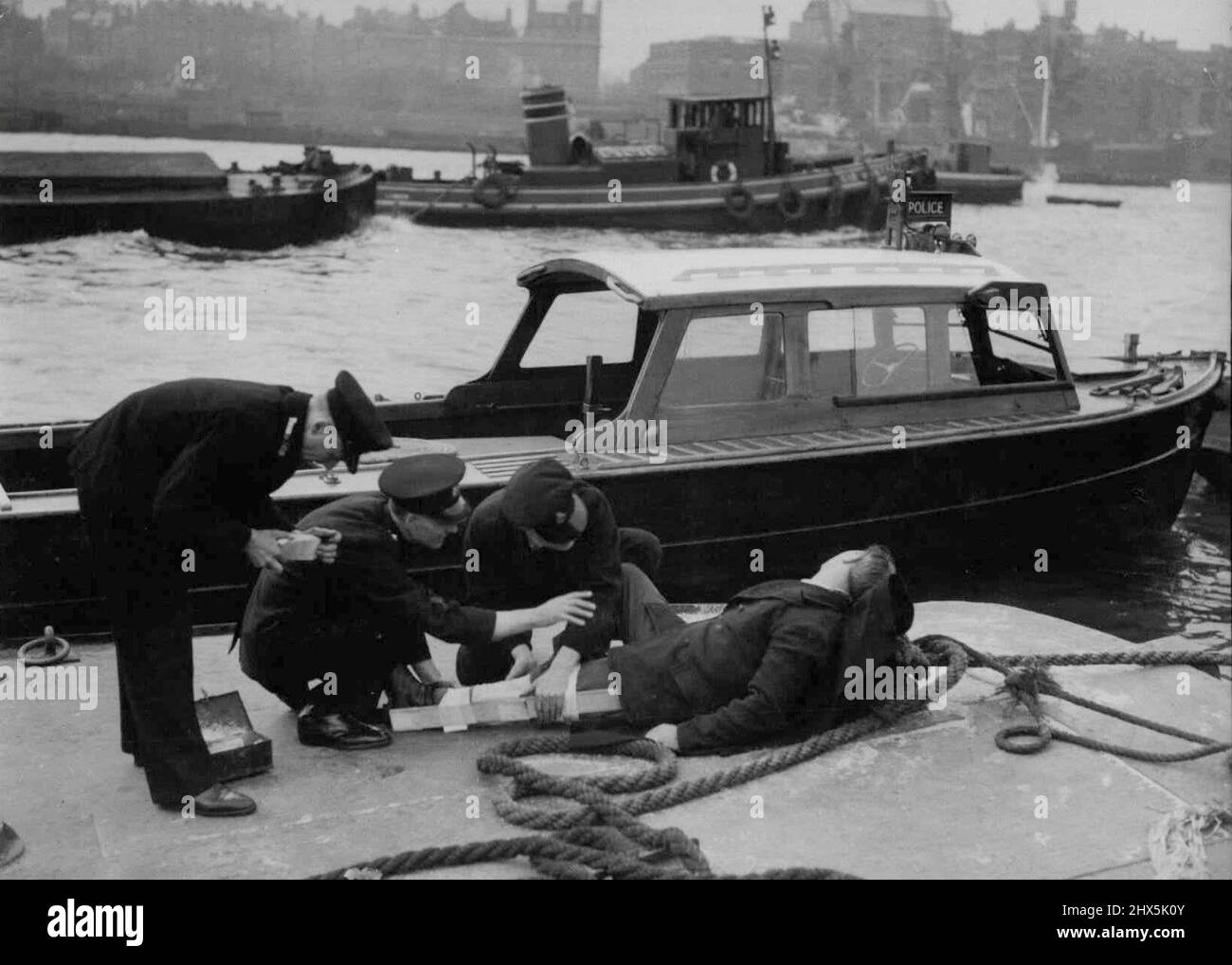 The Police Force Of The River Thames A River Police patrol gives ...