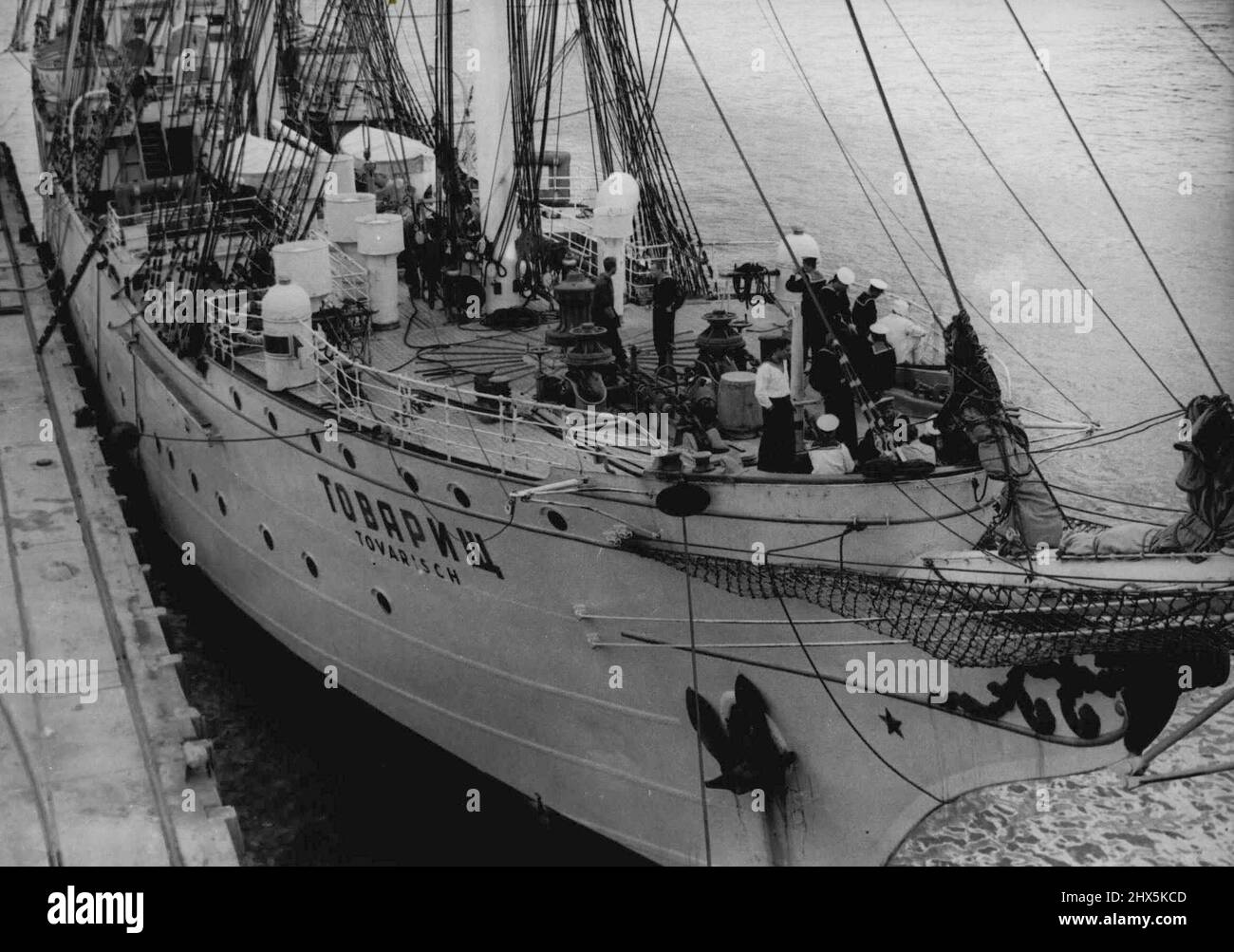 Soviet Training Ship At Plymouth -- The Soviet training ship Tovarisch ...