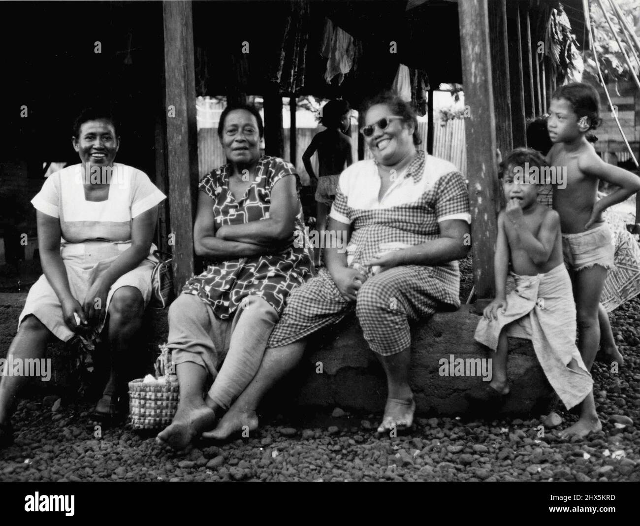 Ladies. The delight of Samoan villages. November 12, 1955. (Photo by ...