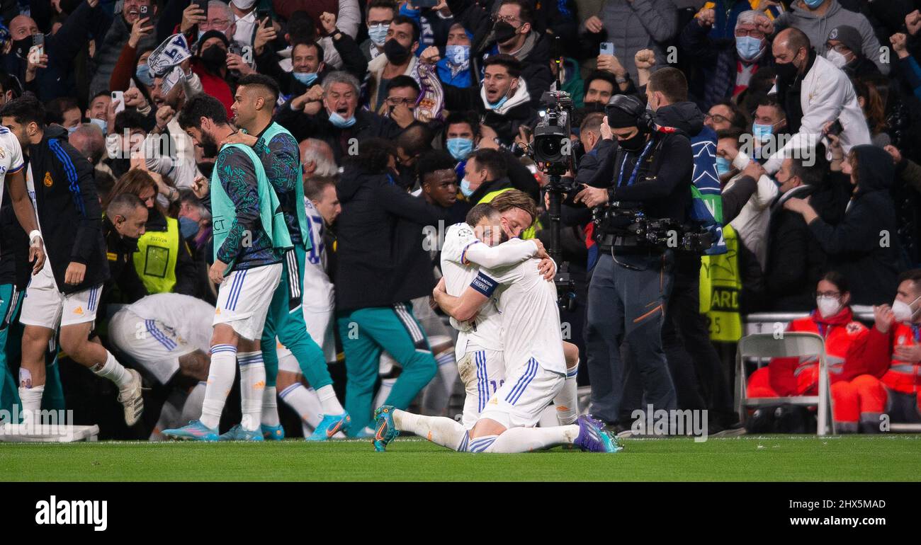 Stadium Santiago Bernabeu. 9th Mar, 2022. Madrid; Spain; UEFA Champions ...