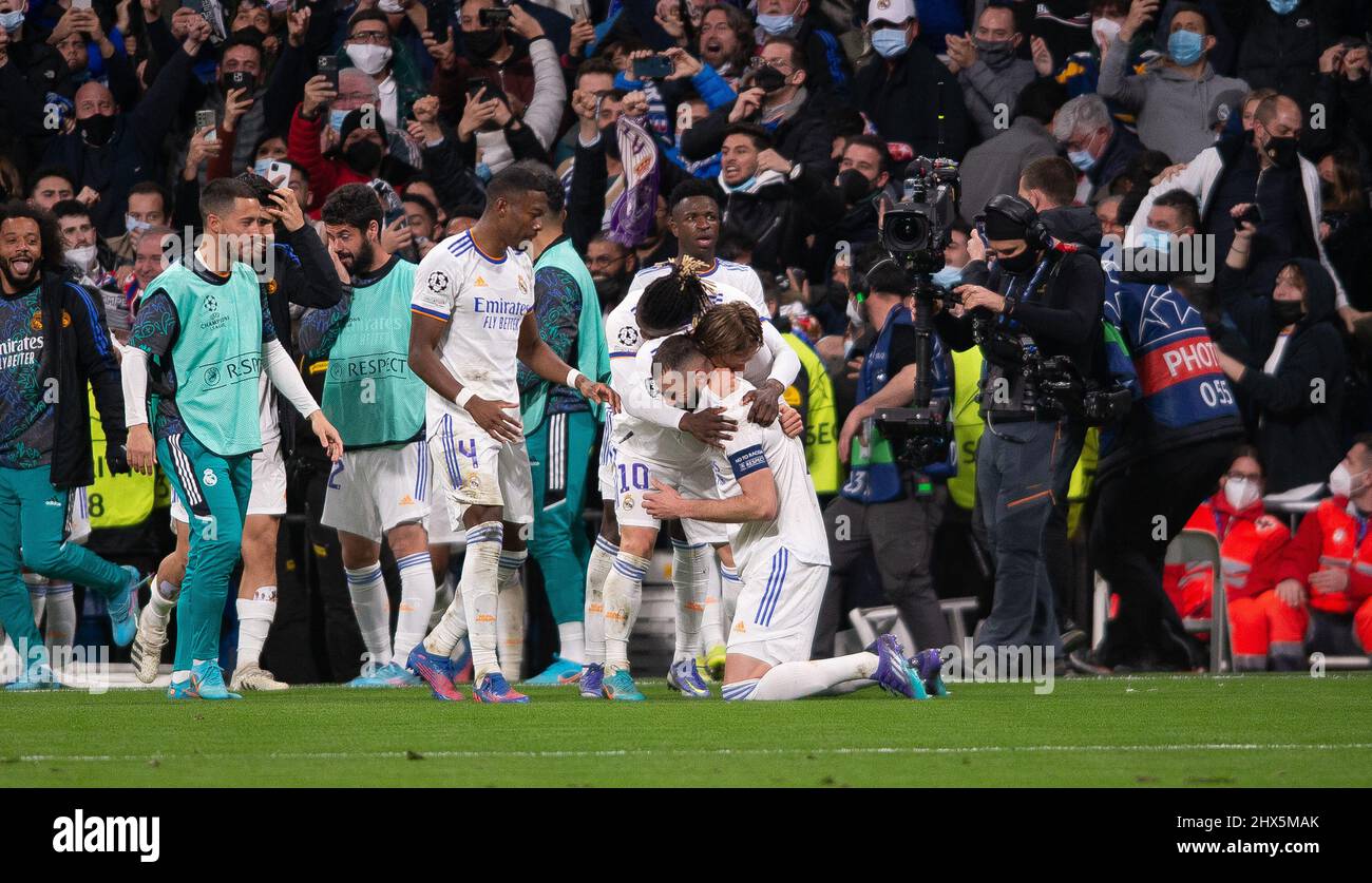Stadium Santiago Bernabeu. 9th Mar, 2022. Madrid; Spain; UEFA Champions ...