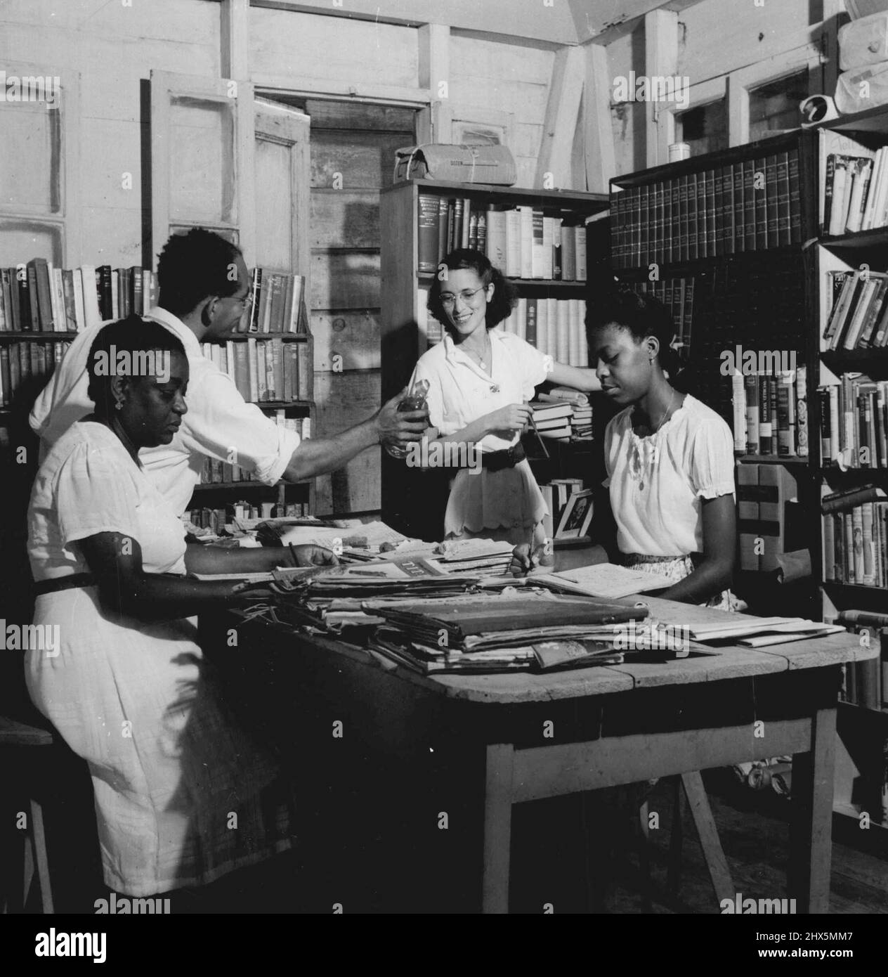 Until the Library has been rebuilt the small but efficient Library ...