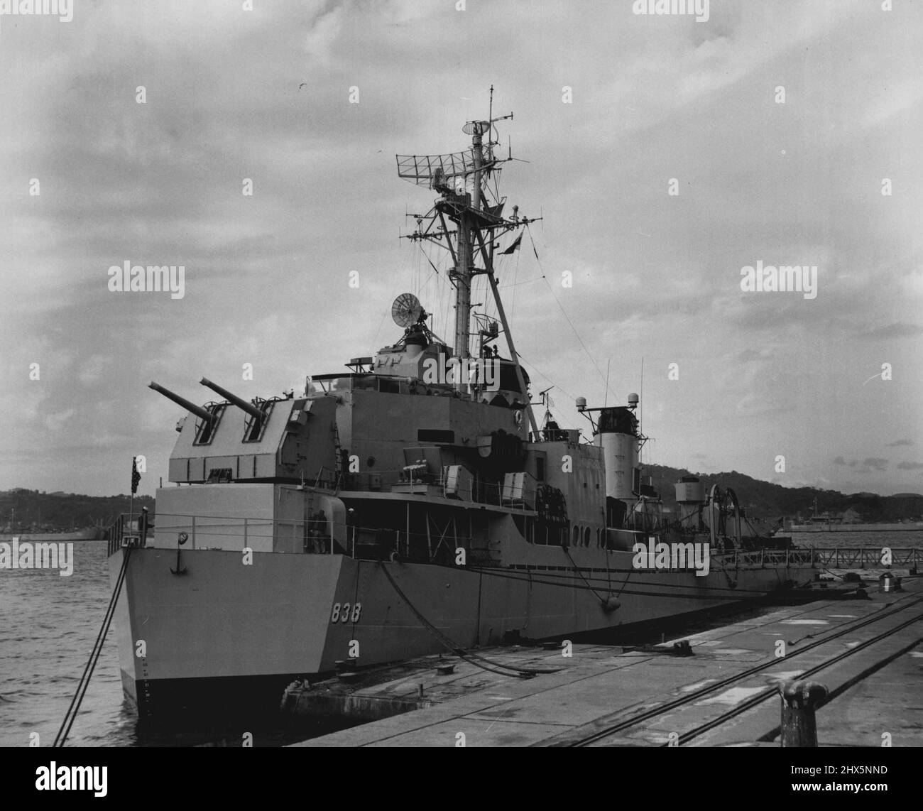 The U.S. Navy destroyer Ernest G. Small (DD-838) who men a fuel with ...