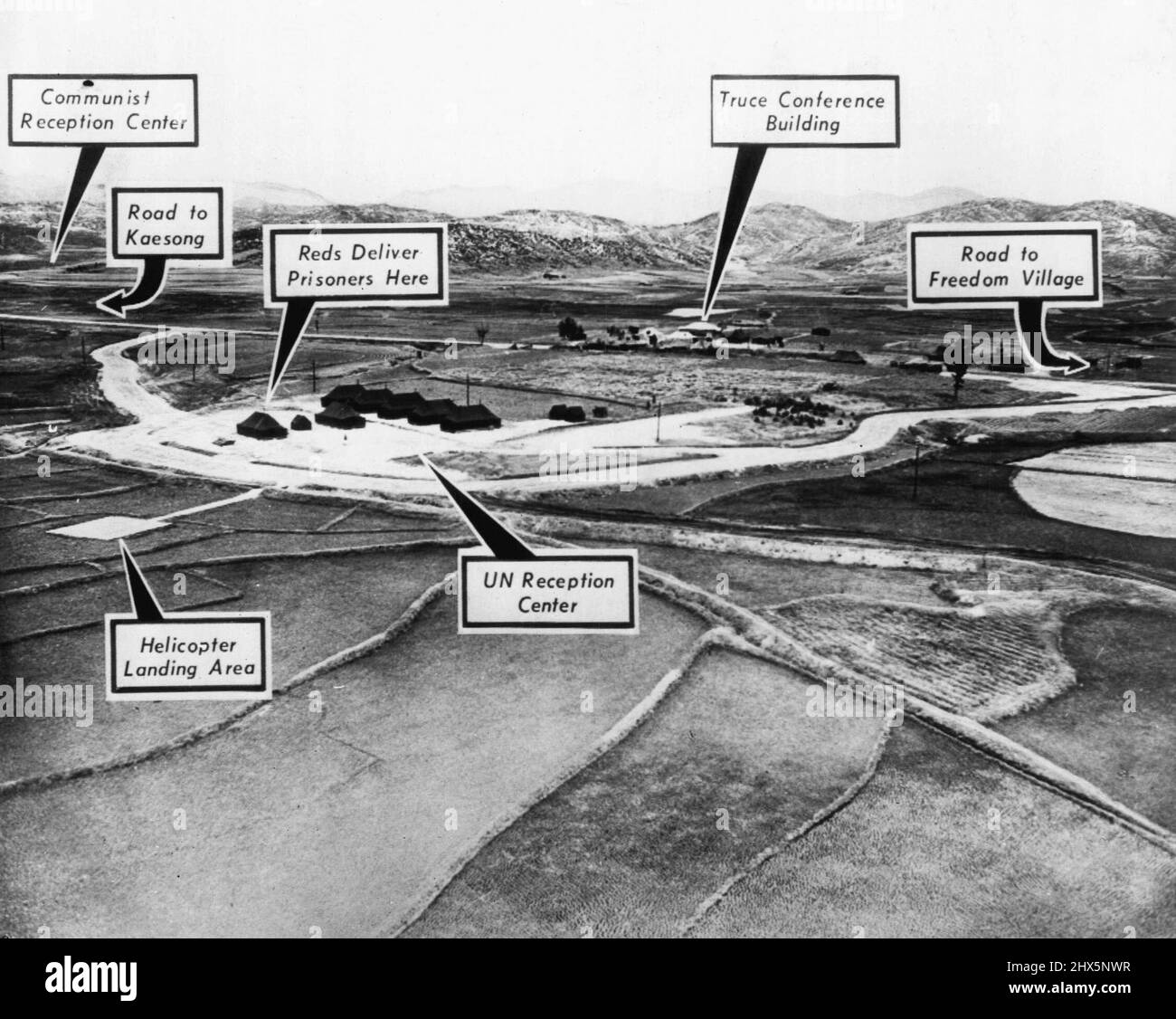 Where Prisoners of War will Receive Freedom - This photo-diagram shows ...