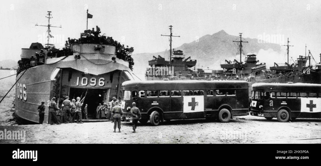 Busses For Communist Prisoners of War -- One bus is already full and ...