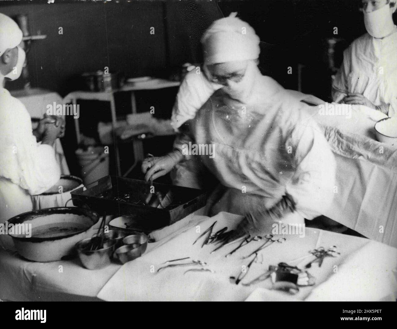 Surgical instrument tray & sister (about 30). March 30, 1949 Stock ...