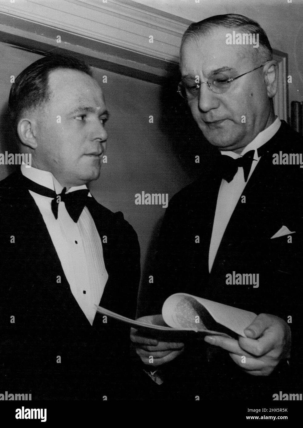 Left - F. Nahalka President of Czechoslovakia club. Right Dr. Solansky ...