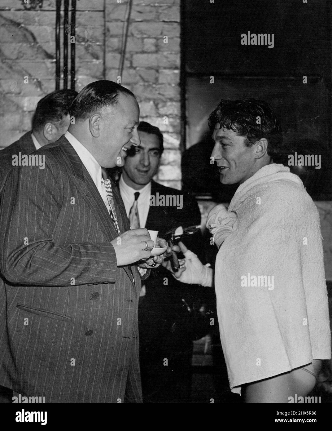 Jack Solomons's Gym. Jack Solomons, tea cup and inevitable cigar in ...